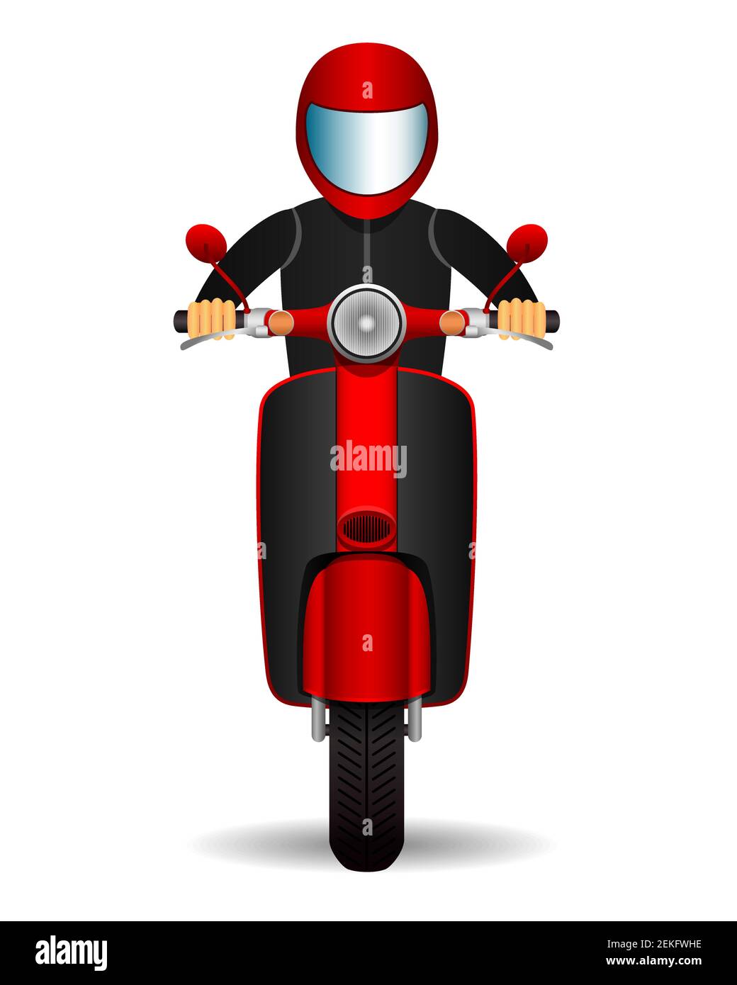 scooter biker. front view Stock Vector Image & Art - Alamy