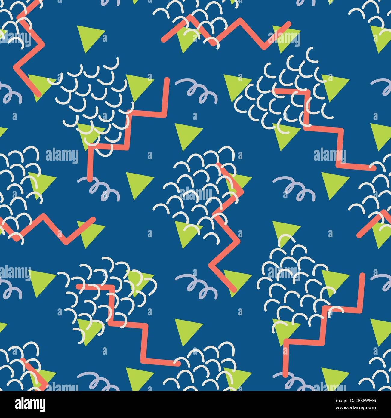 Memphis style geometric shapes vector abstract seamless pattern ...