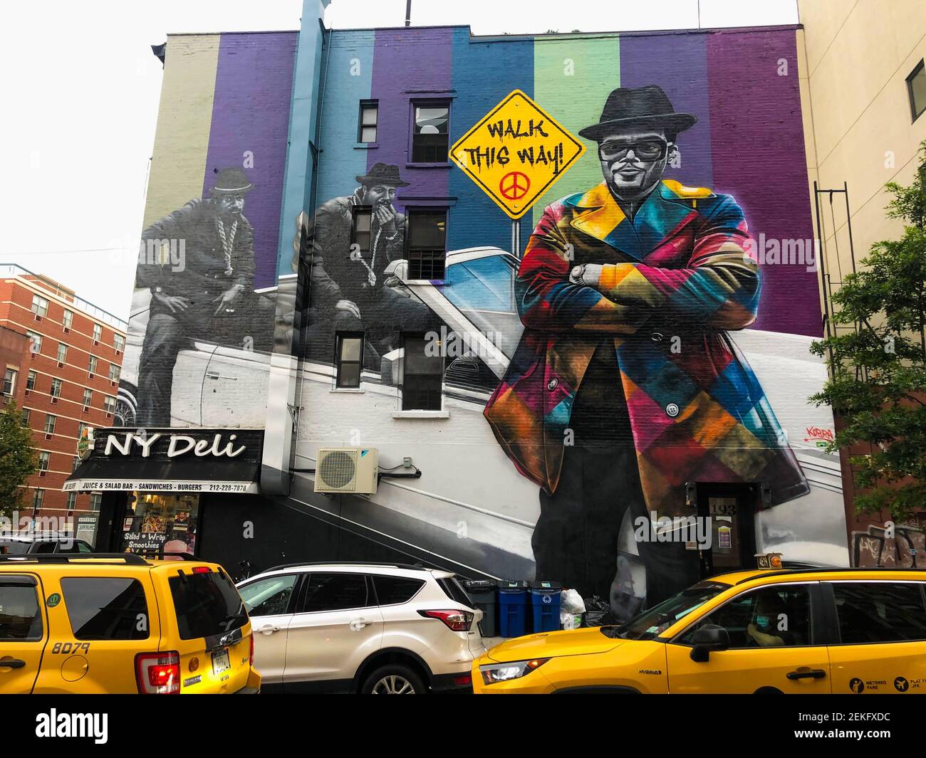A mural of the Queens, New York hip-hop legends Run-DMC is seen on the ...