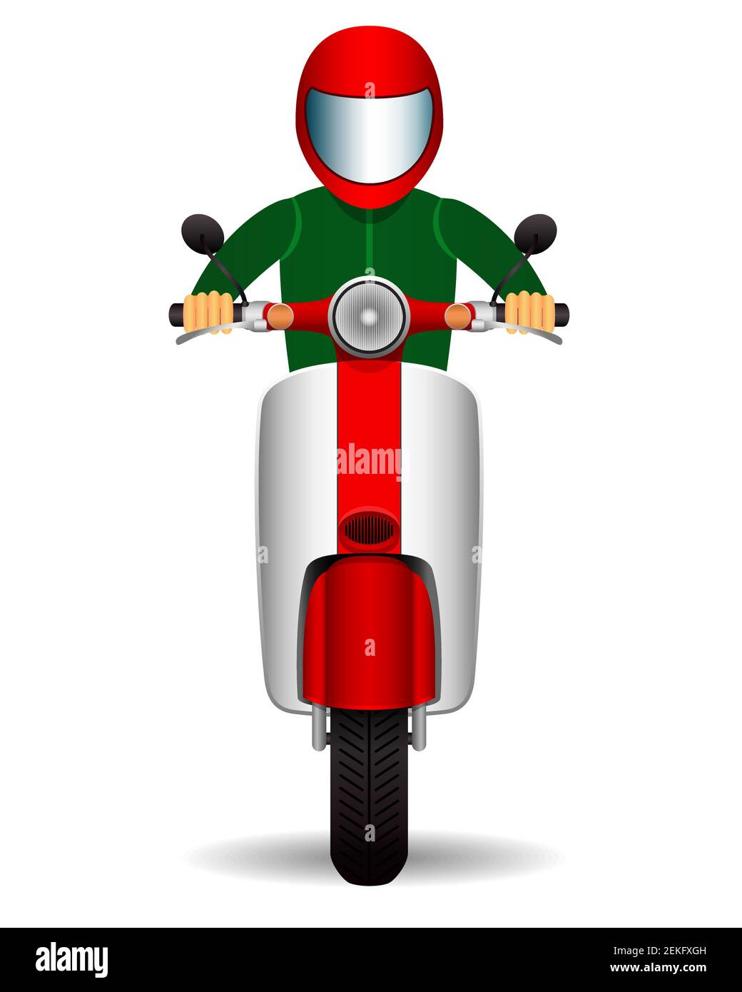 scooter biker. front view. vector illustration Stock Vector Image & Art ...
