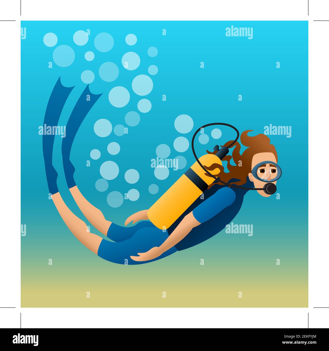Scuba diver floats in water.. Vector Stock Vector Image & Art - Alamy