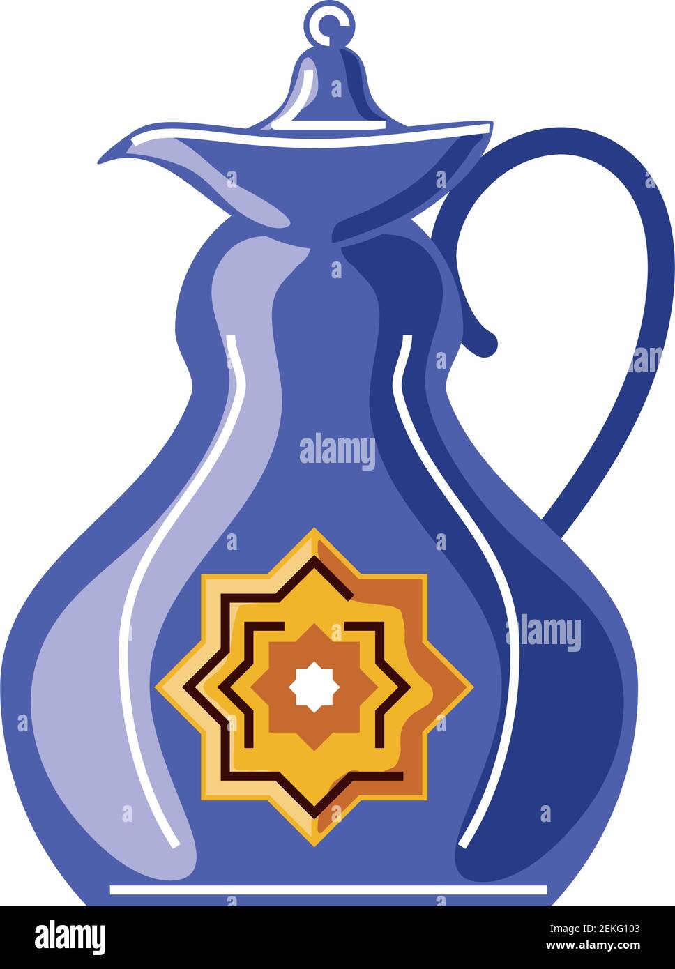traditional antique decorated teapot vector illustration cartoon ...