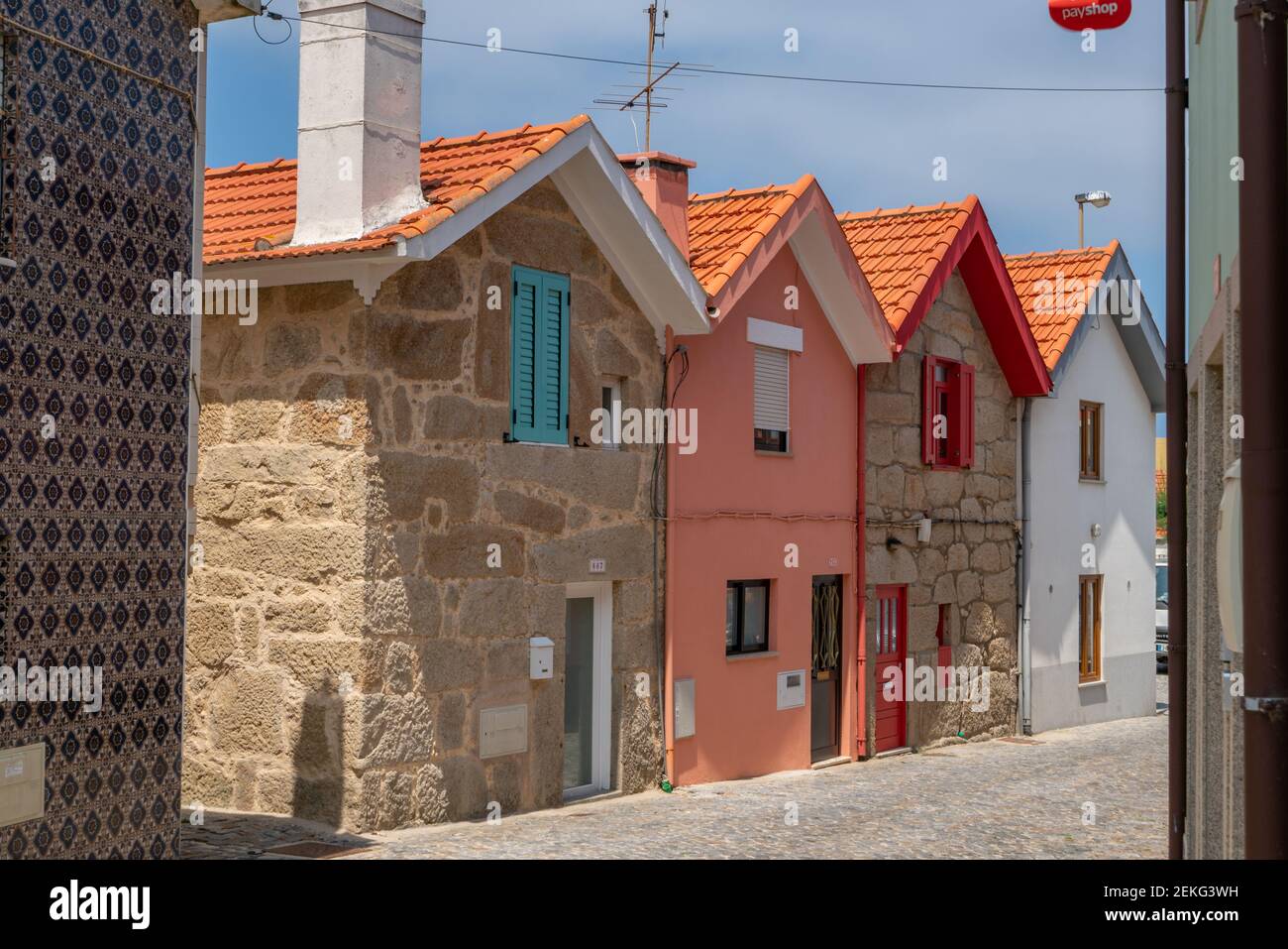 Vila Cha colorful houses street, in Portugal Stock Photo - Alamy