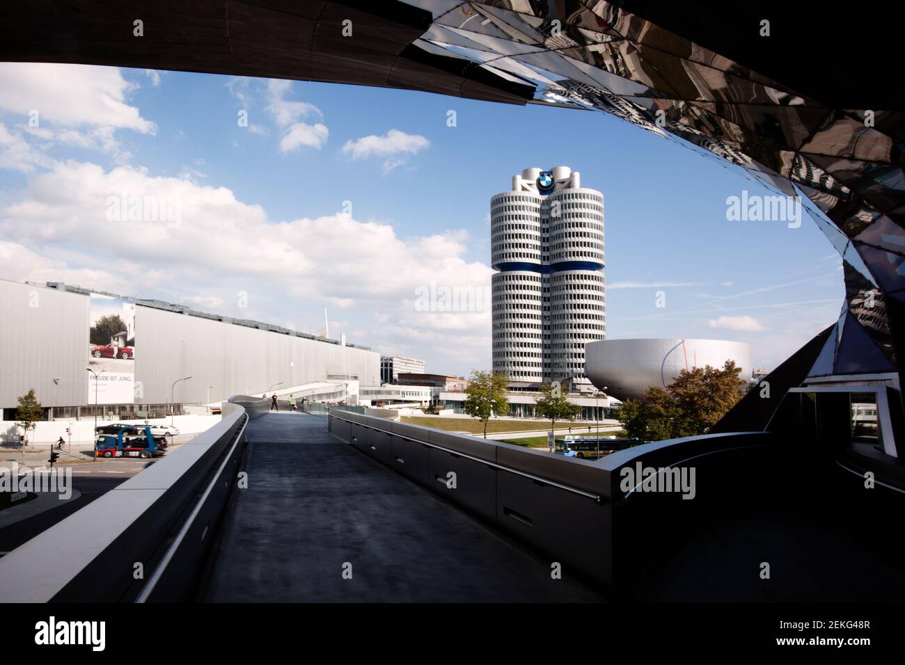 Germany Munich BMW factory, headquarters and old museum as seen from ...