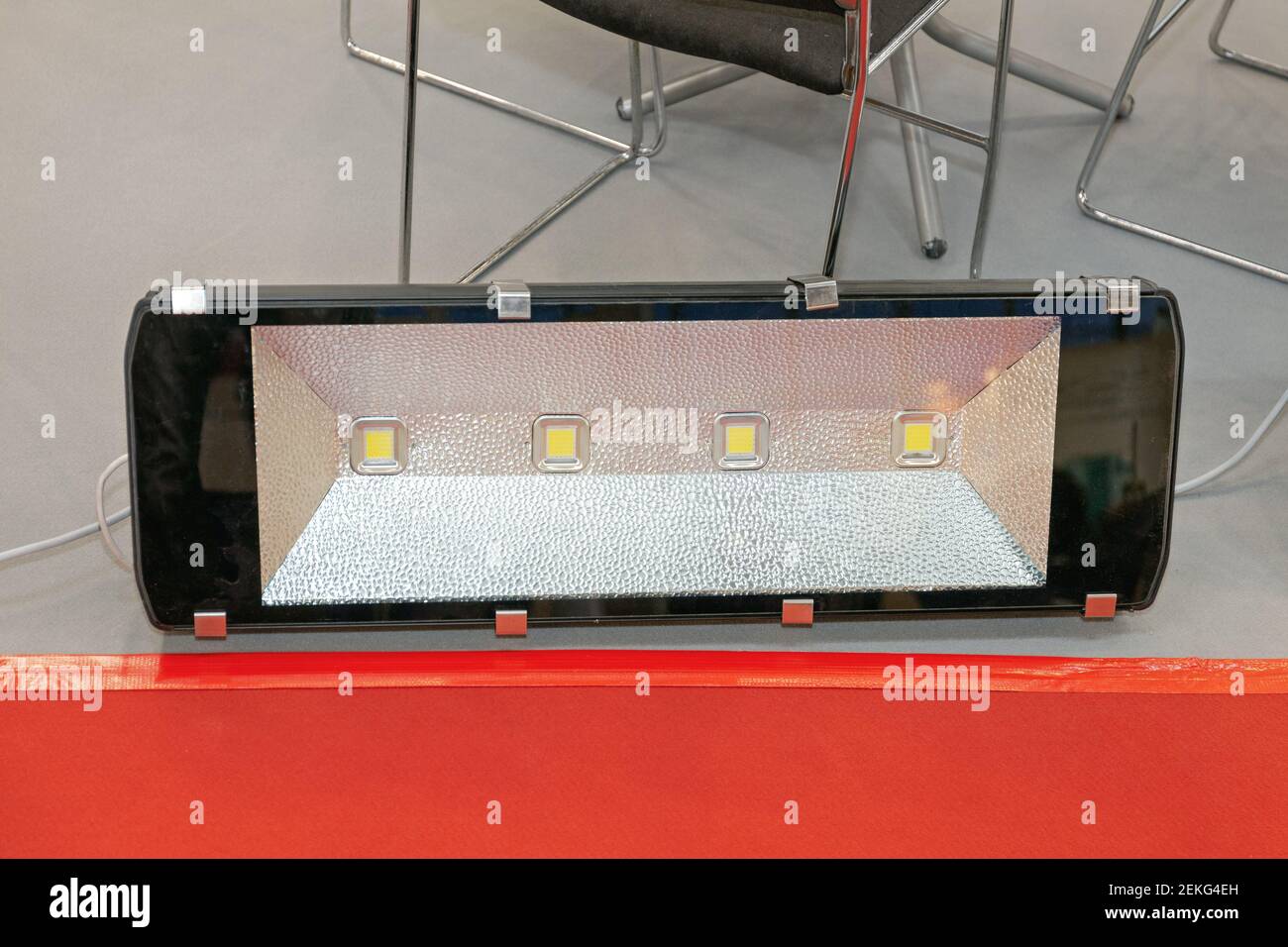 Big Long Led Lights Device at Floor Stock Photo - Alamy