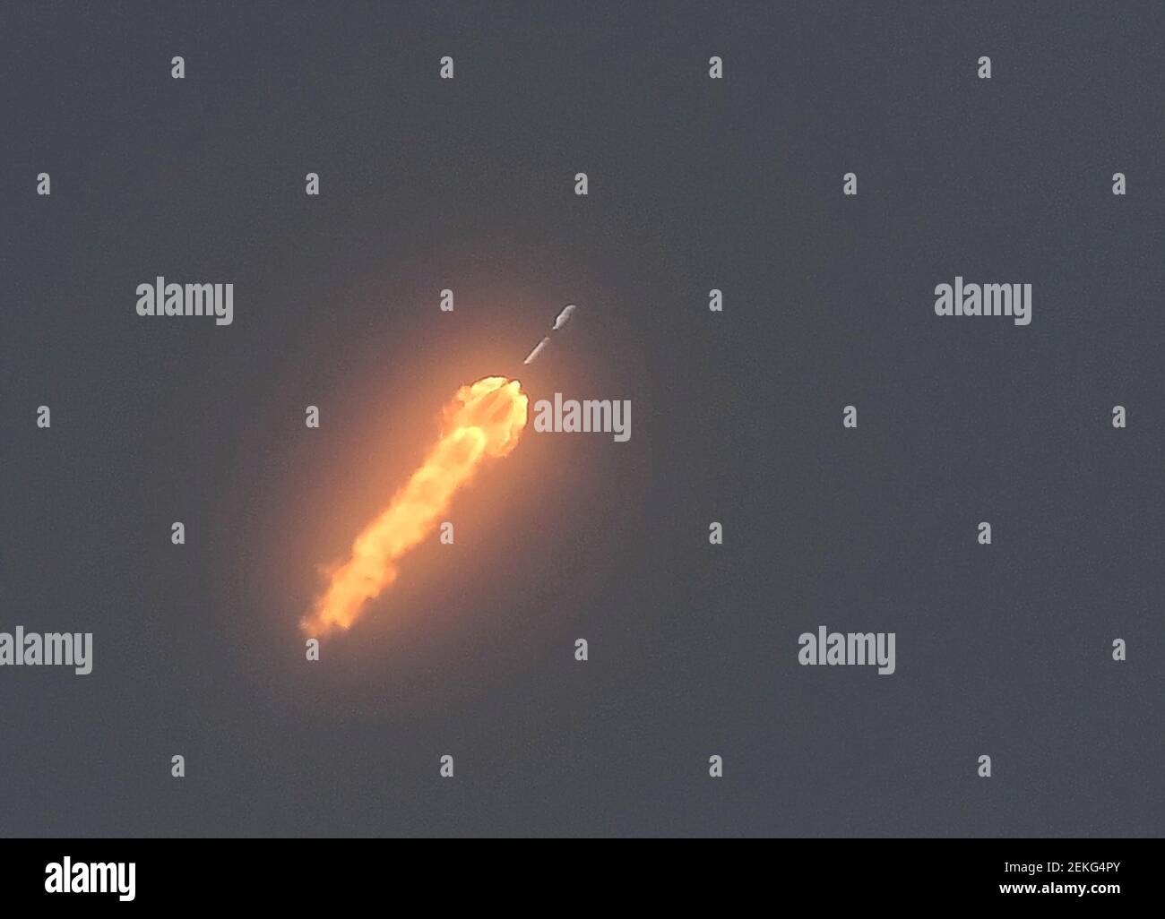 A SpaceX Falcon 9 rocket carrying the SAOCOM 1B earth observation ...