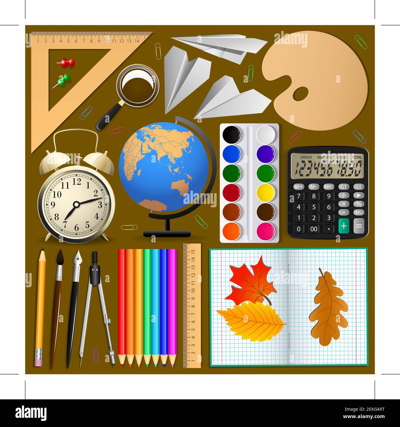School items set . Isolated objects, Vector Stock Vector Image & Art ...