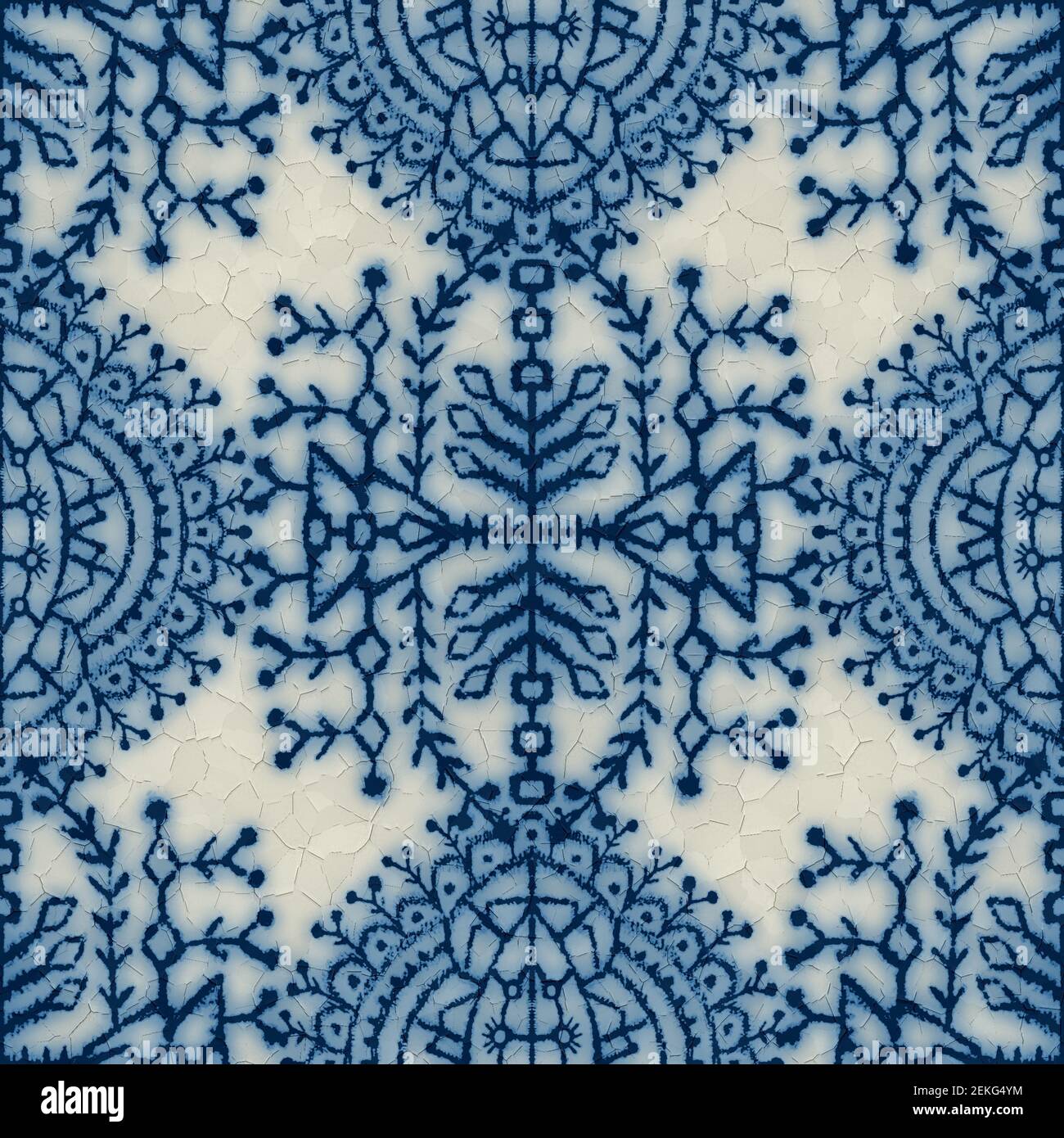 Seamless cracked blue and white ceramic design Stock Photo - Alamy