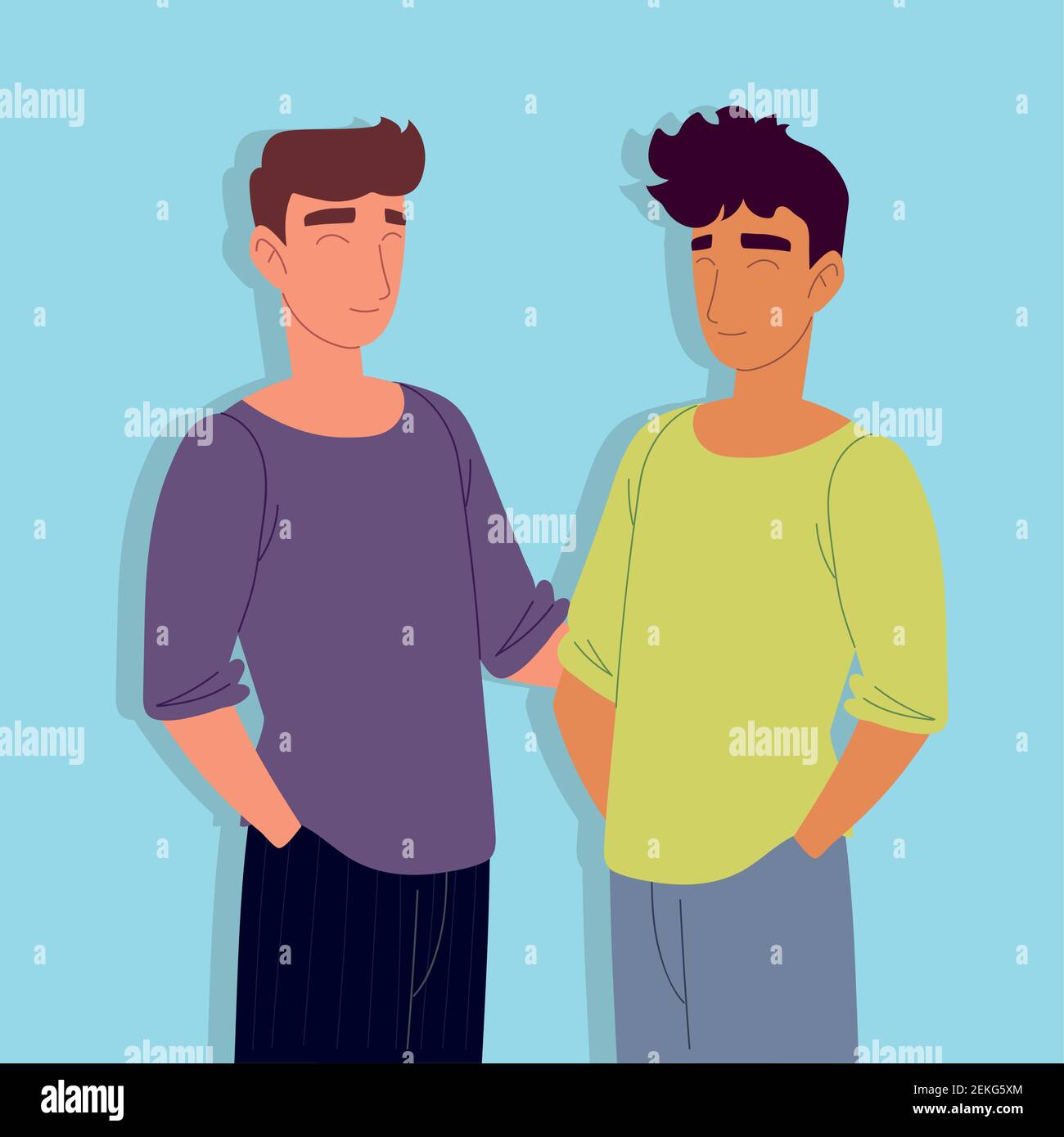 happy men characters friends together Stock Vector Image & Art - Alamy