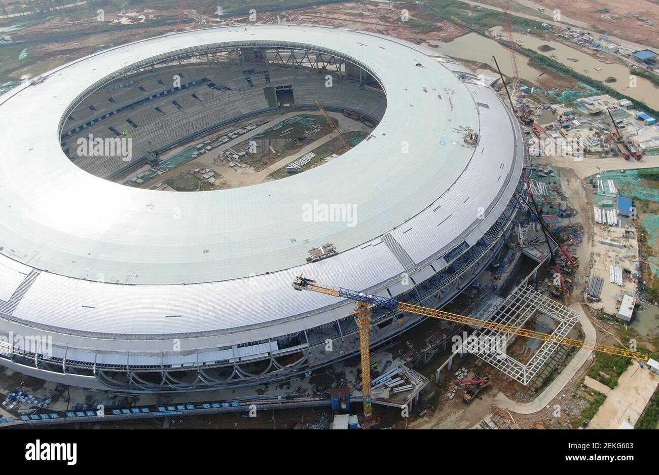 An aerial view of the 40,000-capacity stadium, which will be the main ...