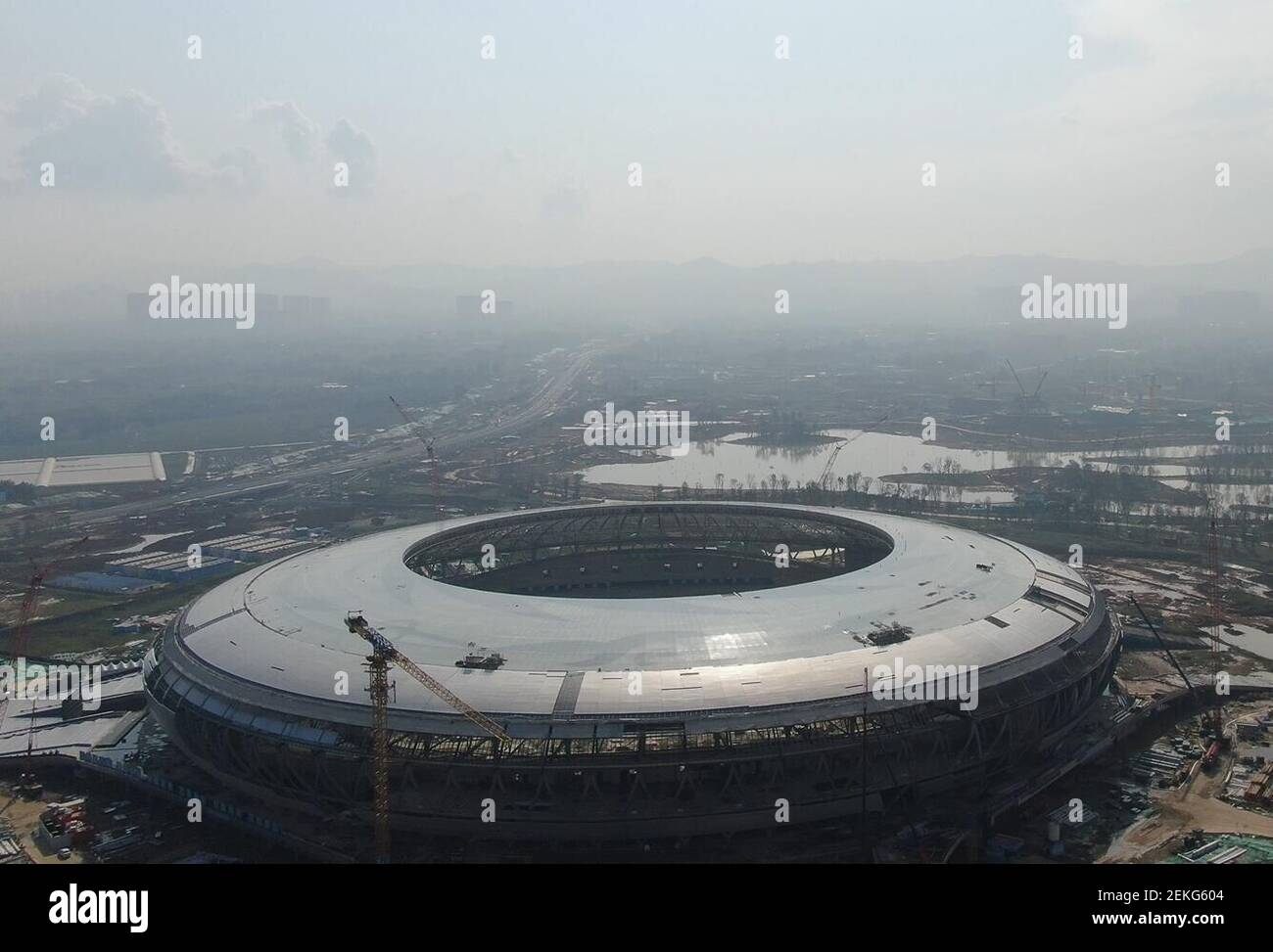 An aerial view of the 40,000-capacity stadium, which will be the main ...