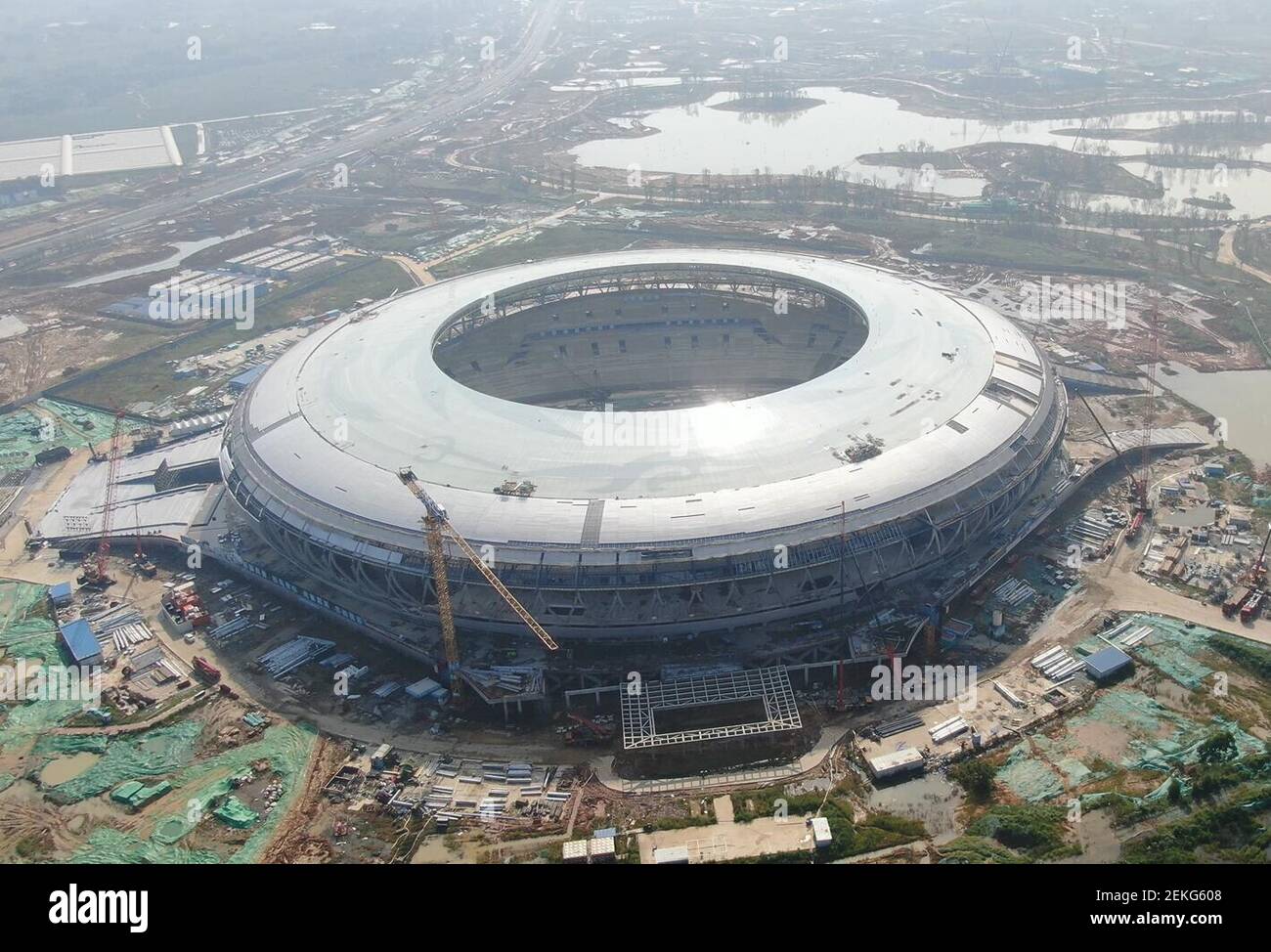 An aerial view of the 40,000-capacity stadium, which will be the main ...