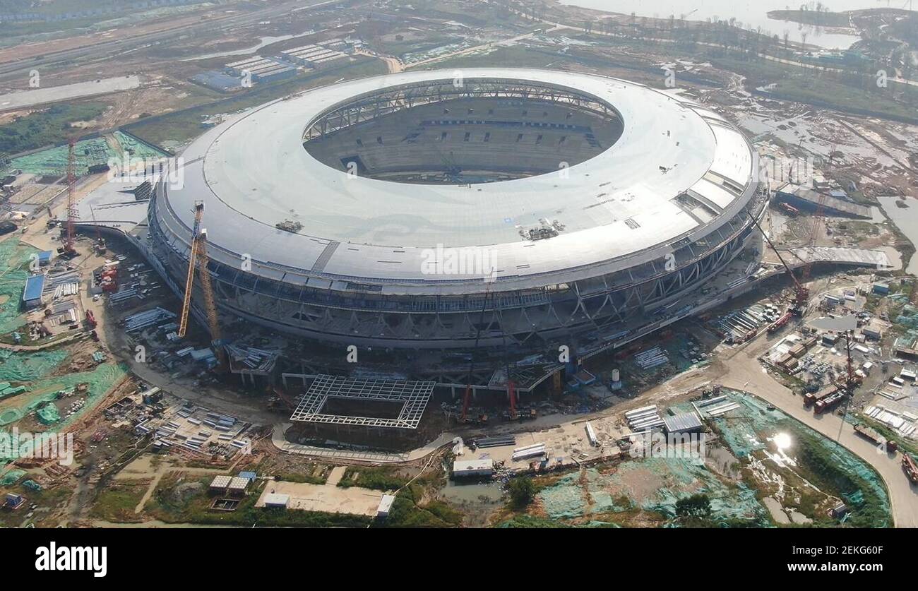 An aerial view of the 40,000-capacity stadium, which will be the main ...
