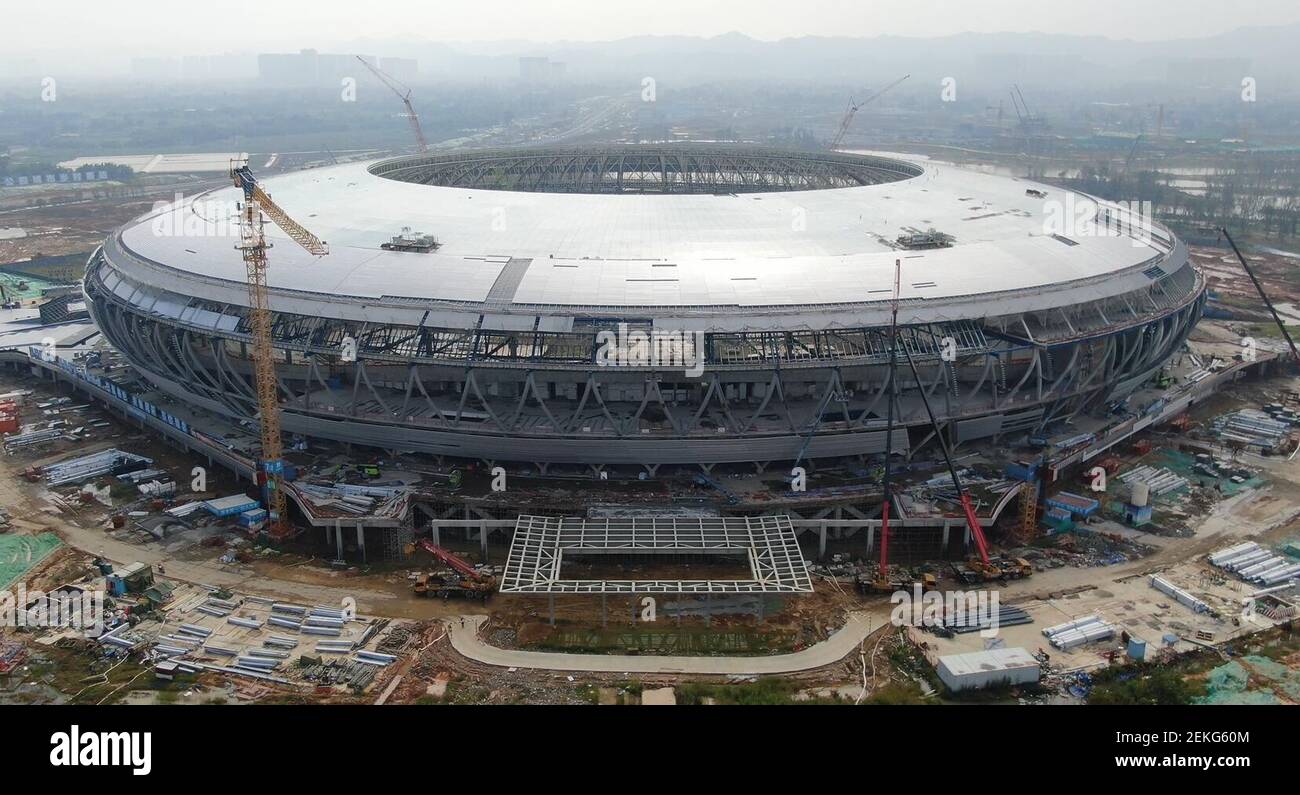 An aerial view of the 40,000-capacity stadium, which will be the main ...