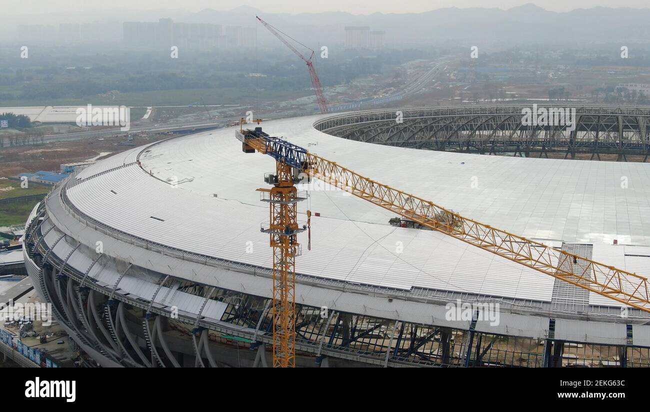 An aerial view of the 40,000-capacity stadium, which will be the main ...