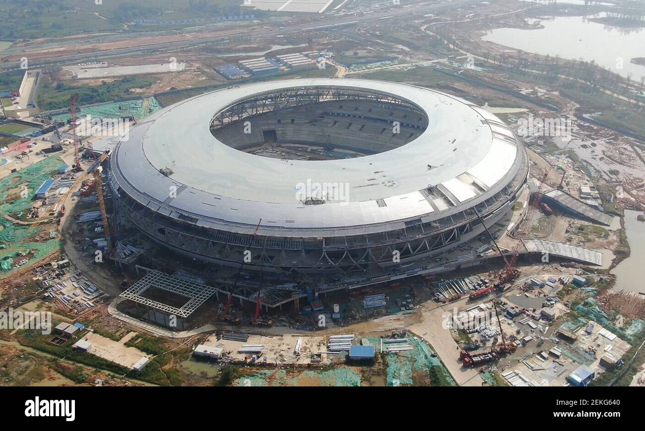 An aerial view of the 40,000-capacity stadium, which will be the main ...