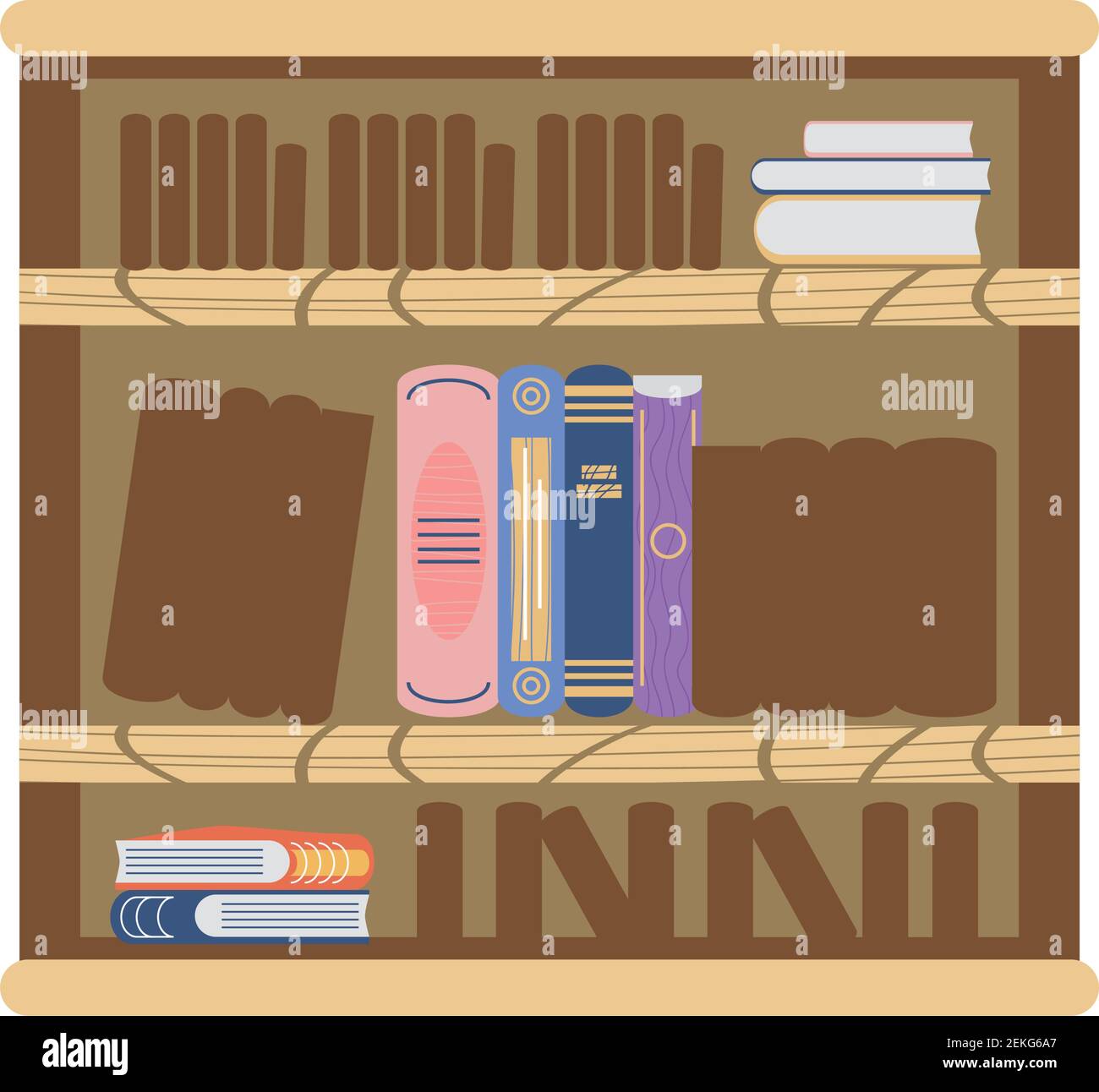 bookcase library literature education books vector illustration cartoon ...