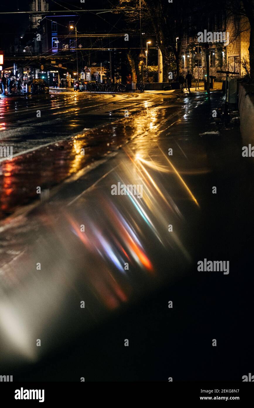 Colorful lights in cologne Gemrnay Stock Photo - Alamy