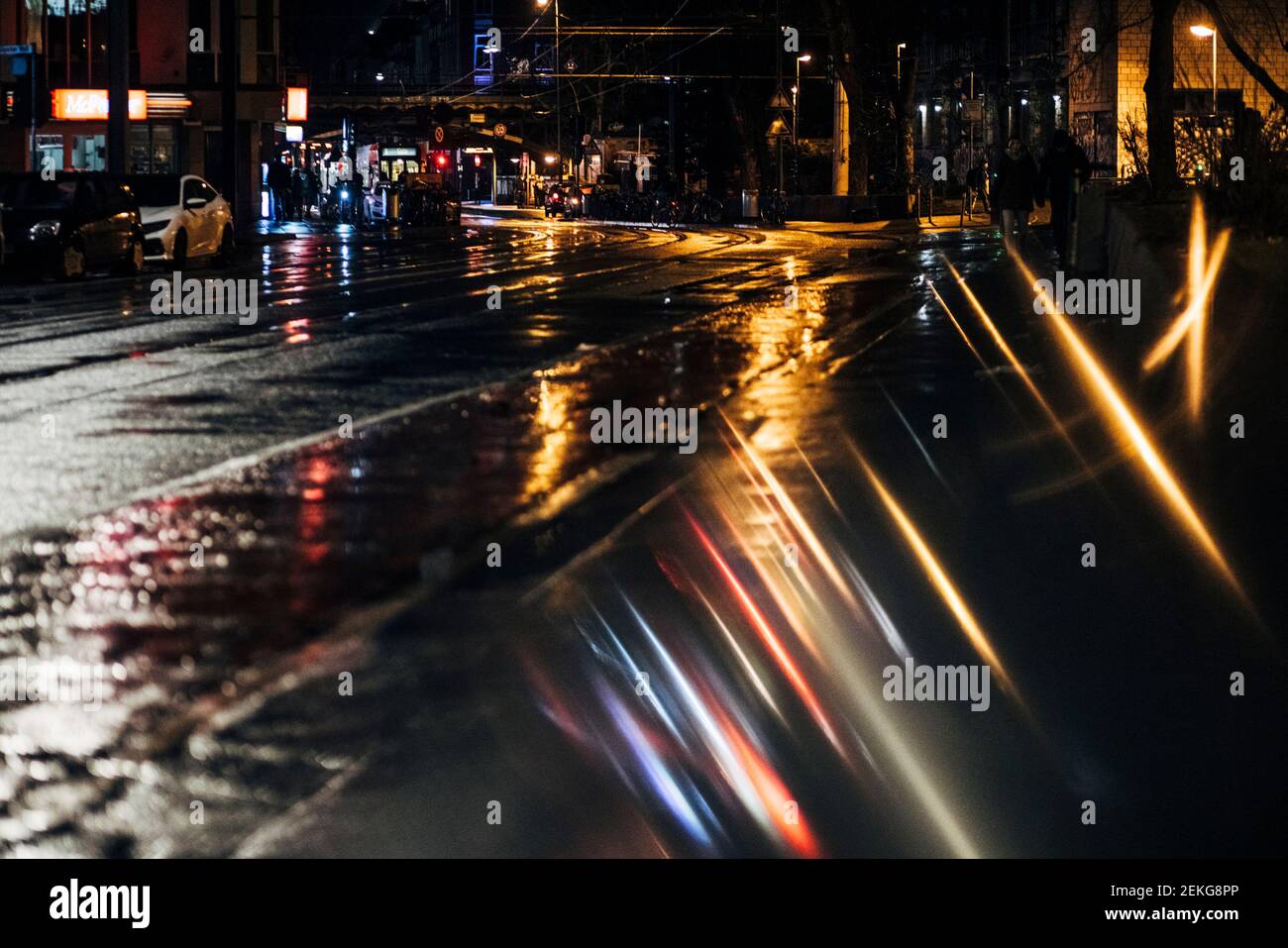 Colorful lights in cologne Gemrnay Stock Photo - Alamy