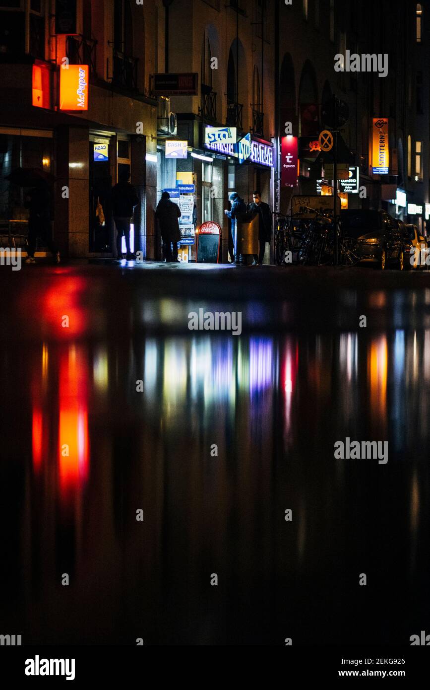 Colorful lights in cologne Gemrnay Stock Photo - Alamy