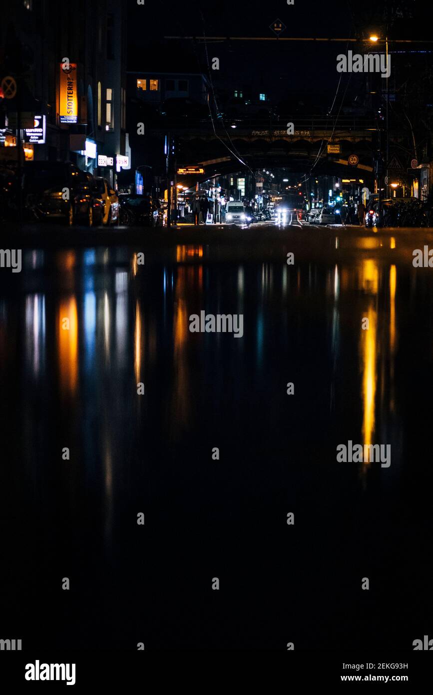 Colorful lights in cologne Gemrnay Stock Photo - Alamy