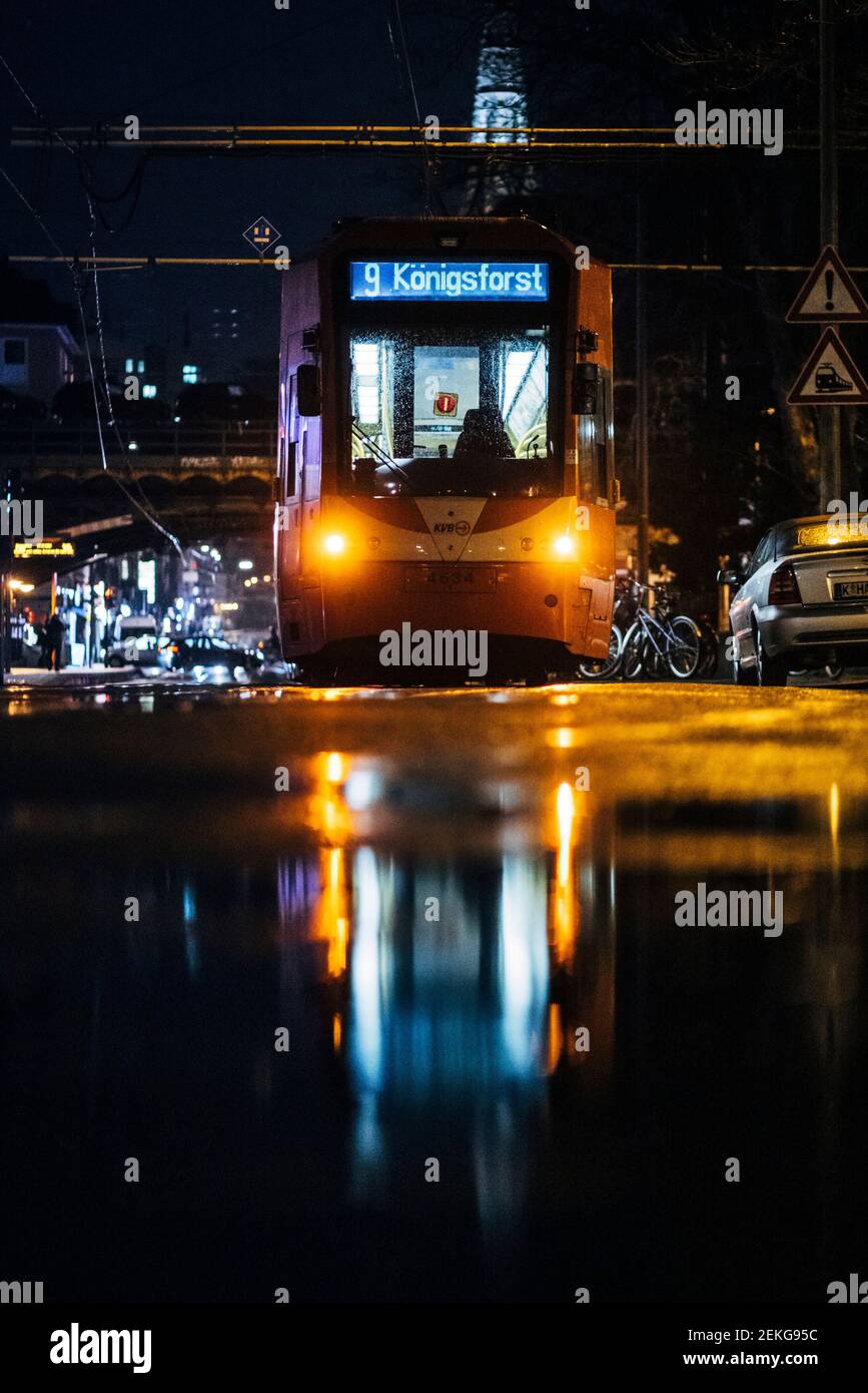 Colorful lights in cologne Gemrnay Stock Photo - Alamy