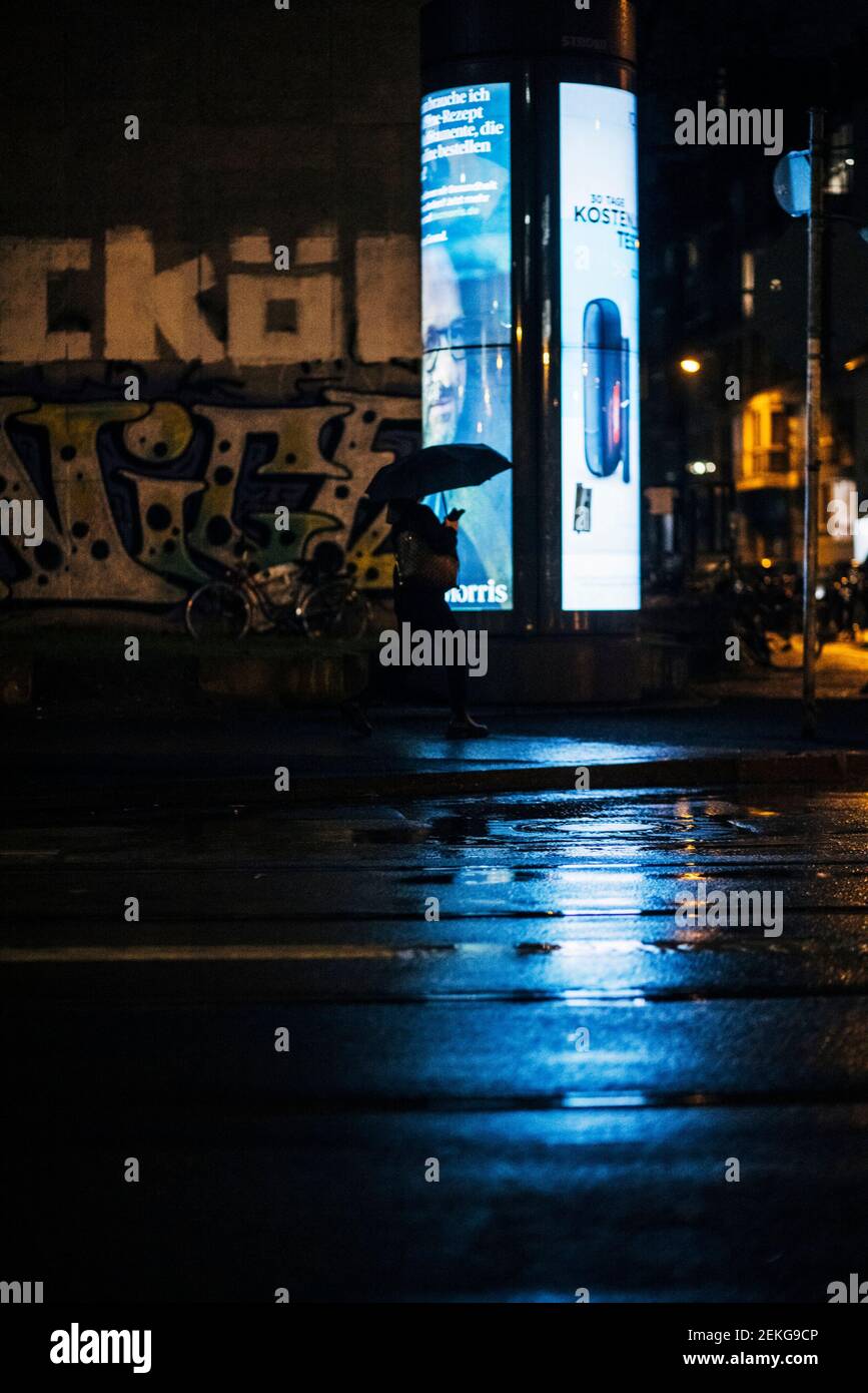 Colorful lights in cologne Gemrnay Stock Photo - Alamy