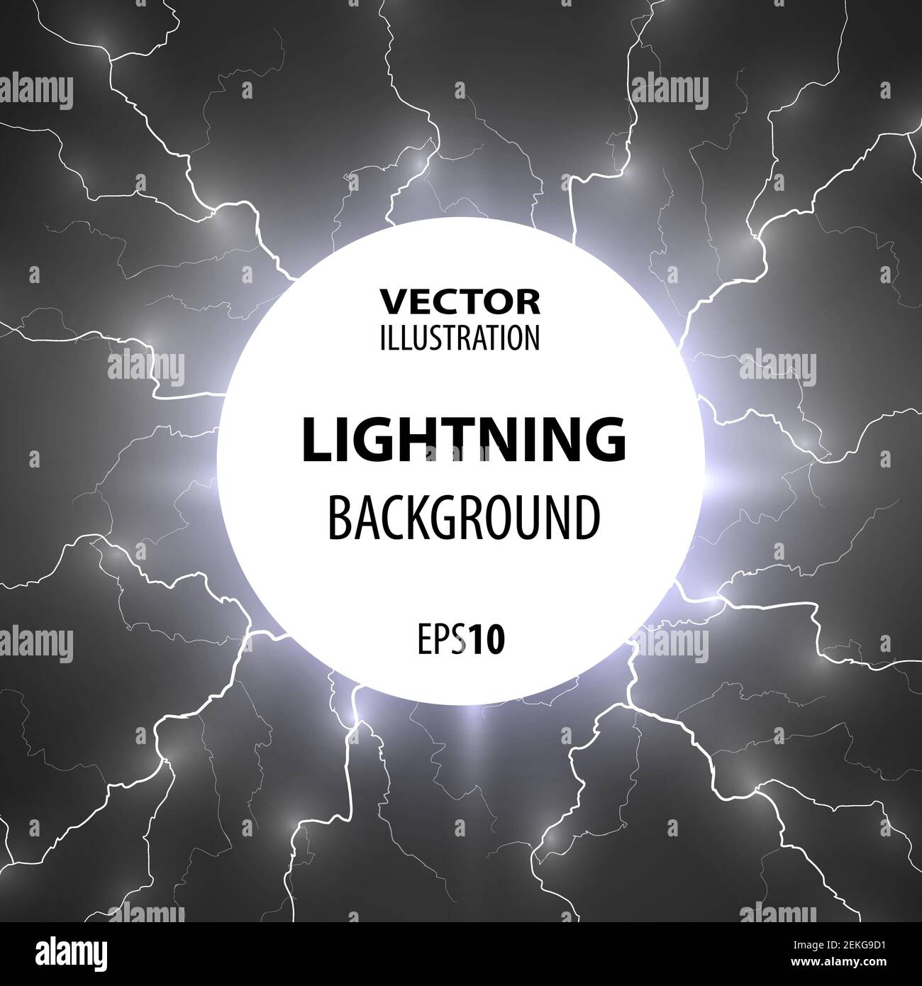 Lightning background. Flashes of lightning from the center of the ...