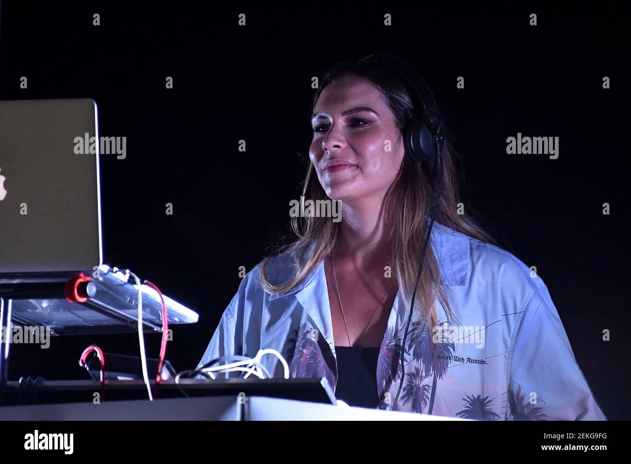 Dj Sara Costa with German singer Ayo performs at the Mouratoglou Hotel ...