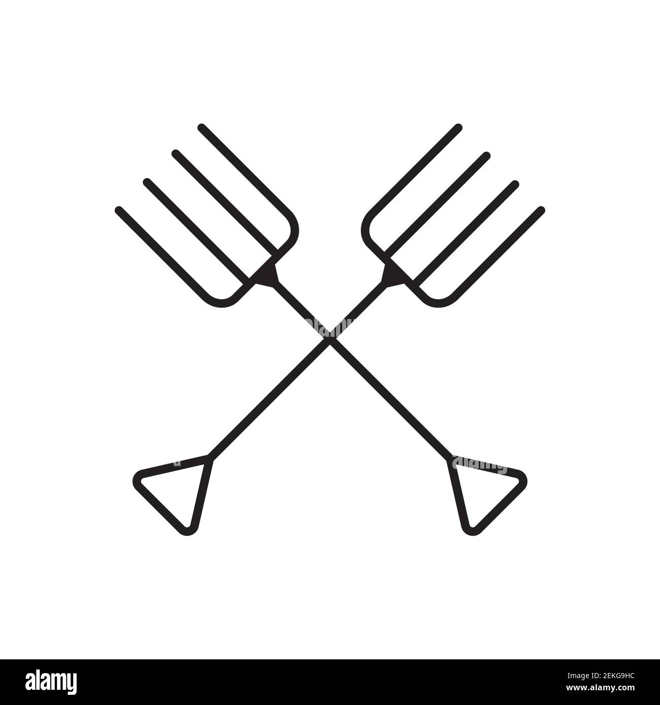 Pitchfork, simple gardening icon in trendy line style isolated on white ...