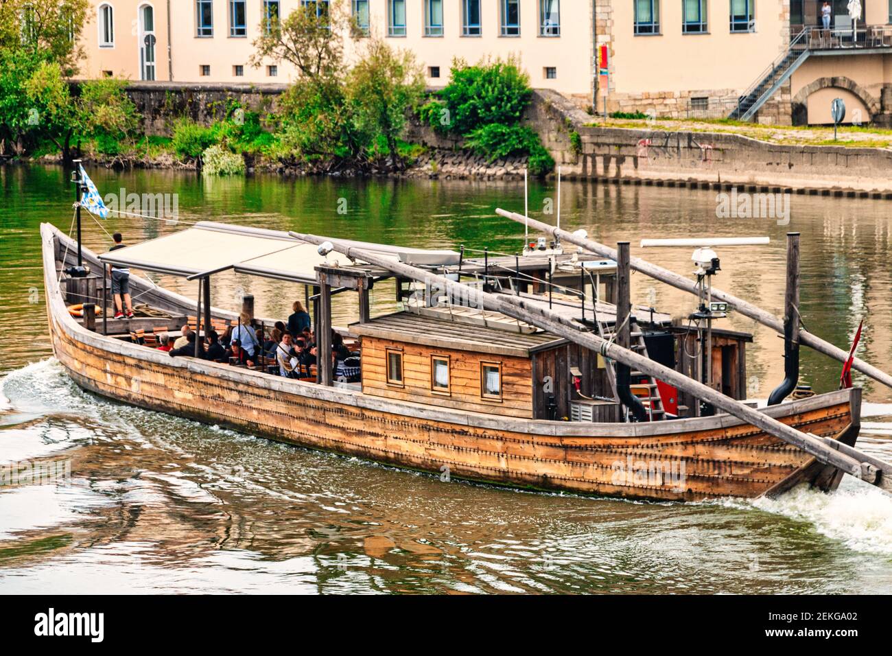 Excursion boat River Danube, Regensburg, best preserved medieval city ...