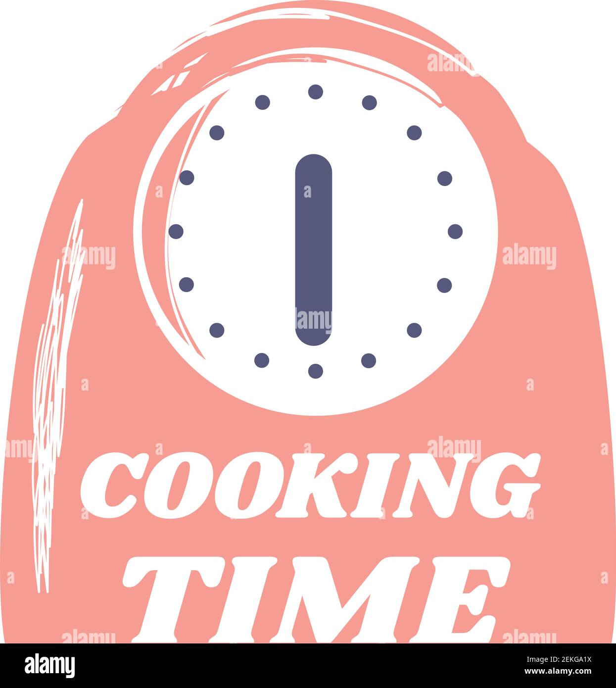 cooking time clock equipment vector illustration sketch isolated style ...