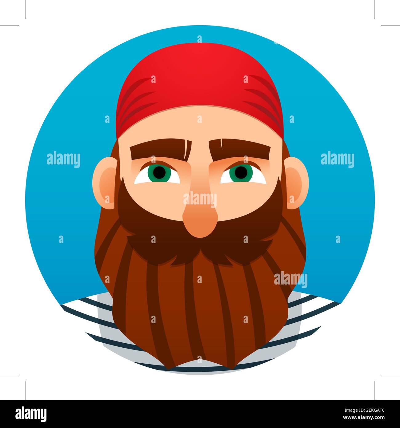 Portrait of a sailor. Cartoon style. Vector Image Stock Vector Image ...
