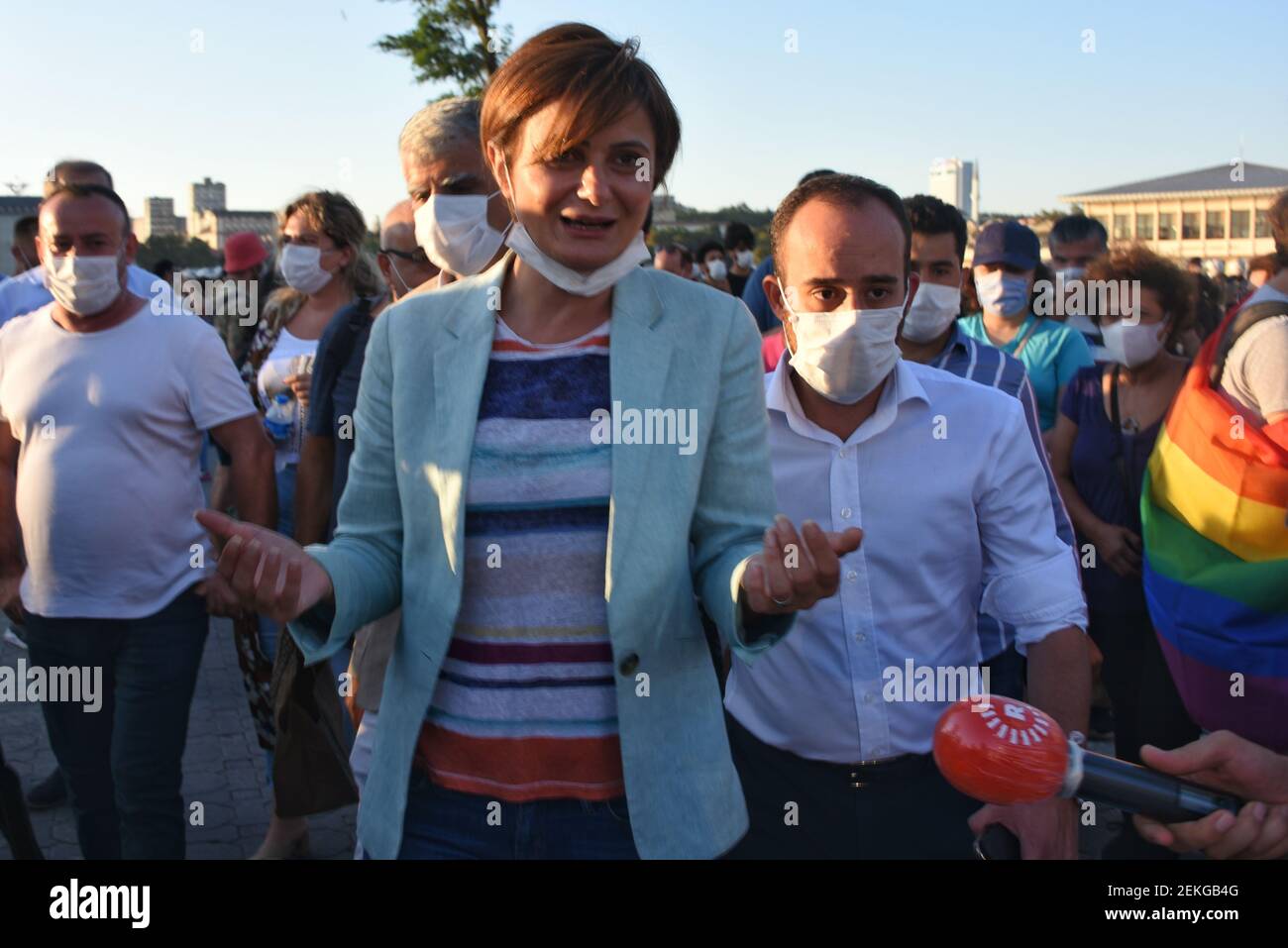 Republican People's Party (CHP) Istanbul Chair Canan Kaftancioglu (C ...