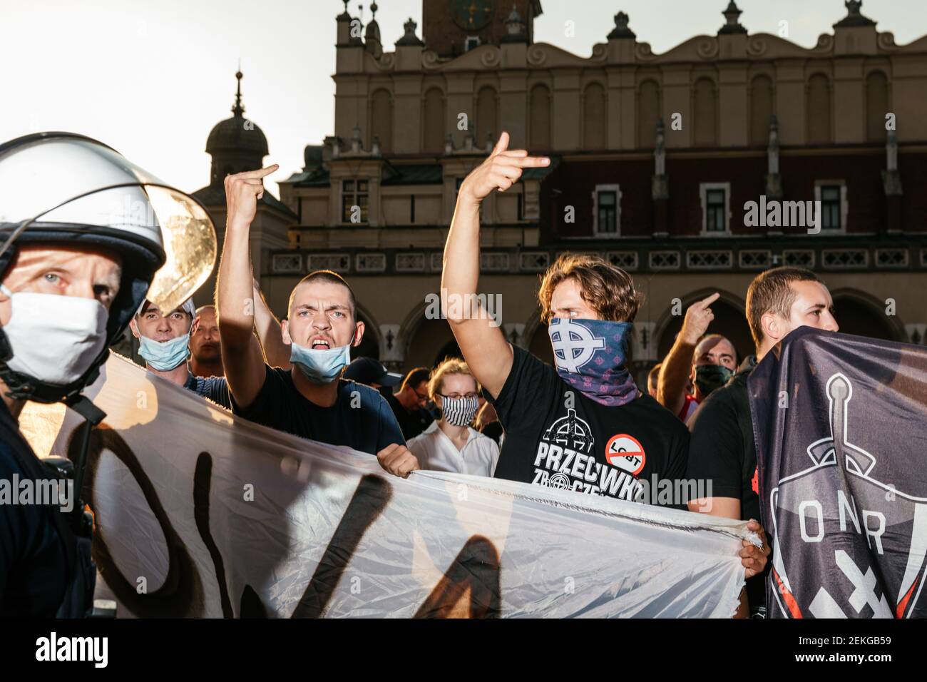 Members of far right nationalists organisations show gesture during the ...