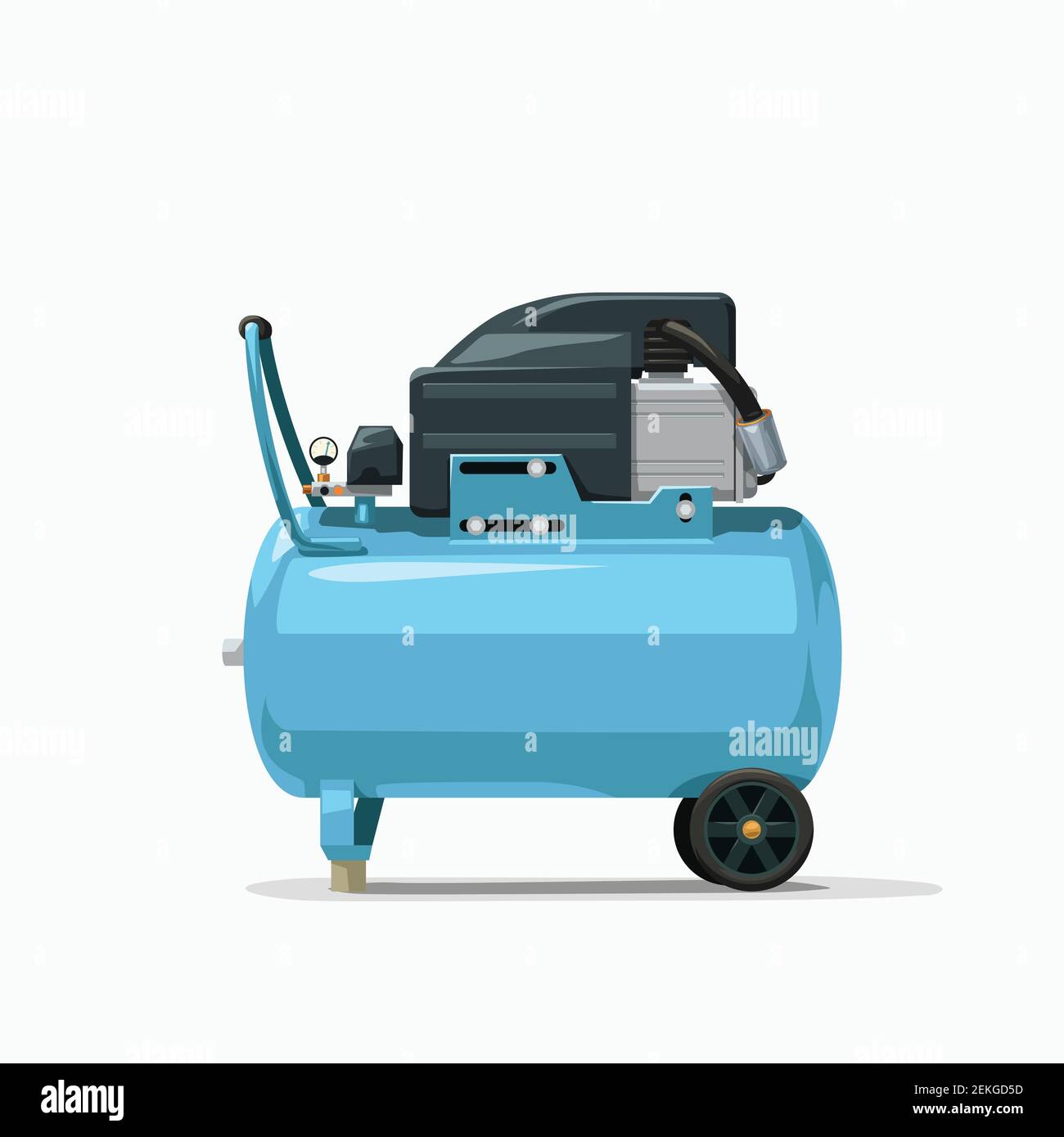 blue air compressor side view on white Stock Vector Image & Art - Alamy