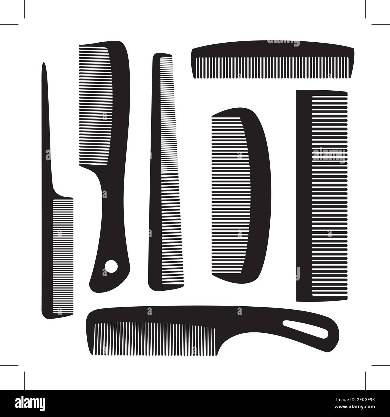 Set of combs for hair. Isolated objects. Vector Image Stock Vector ...