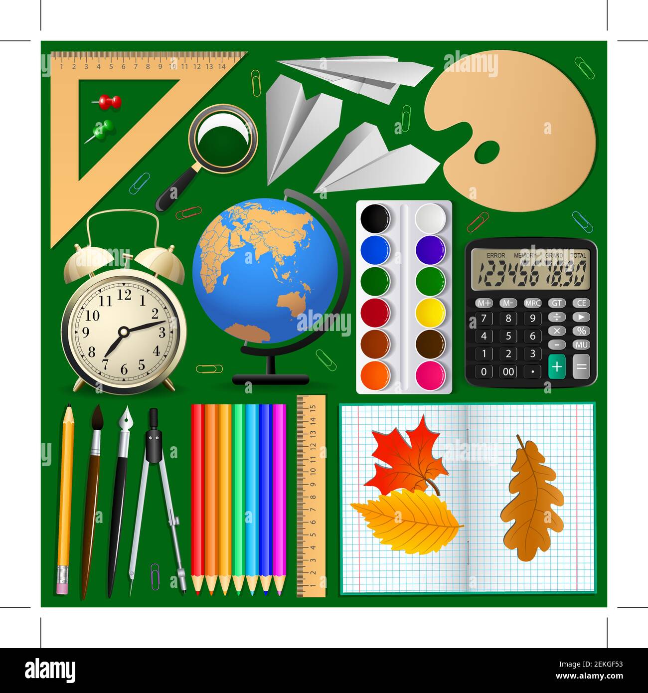 School items set . Isolated objects, Vector Stock Vector Image & Art ...