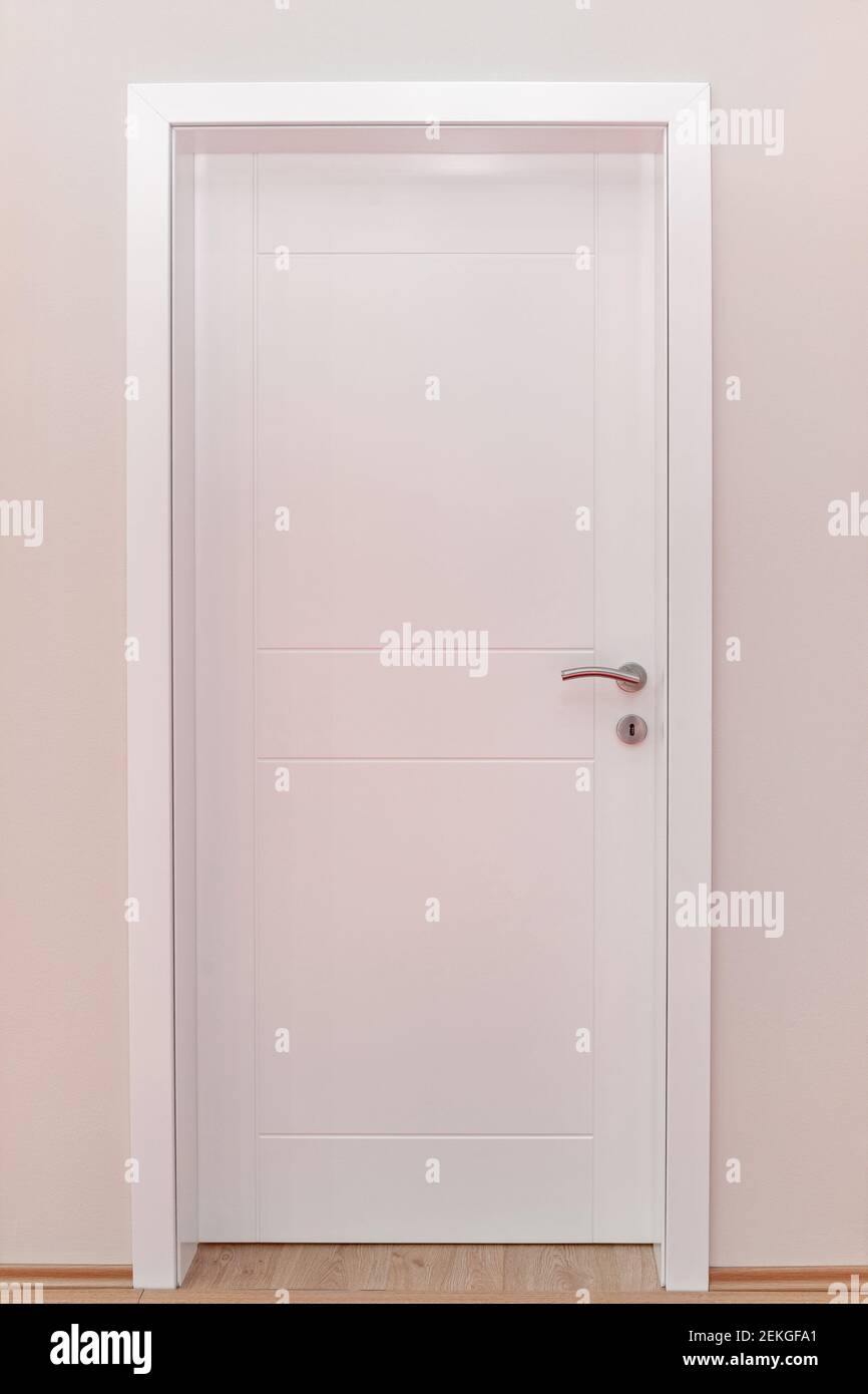 Closed Simple White Door at Home Room Interior Stock Photo - Alamy
