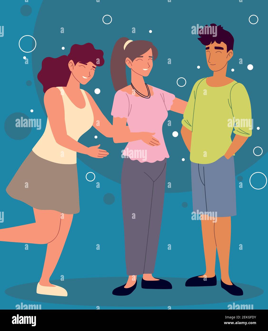 friends women man together cartoon Stock Vector Image & Art - Alamy