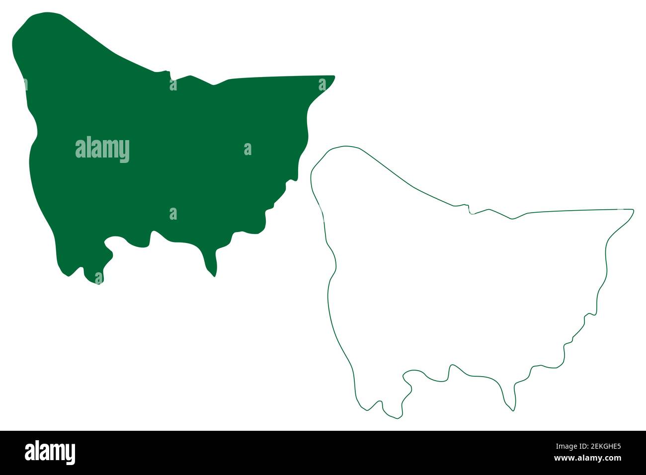 Chirang district (Assam State, Republic of India) map vector ...