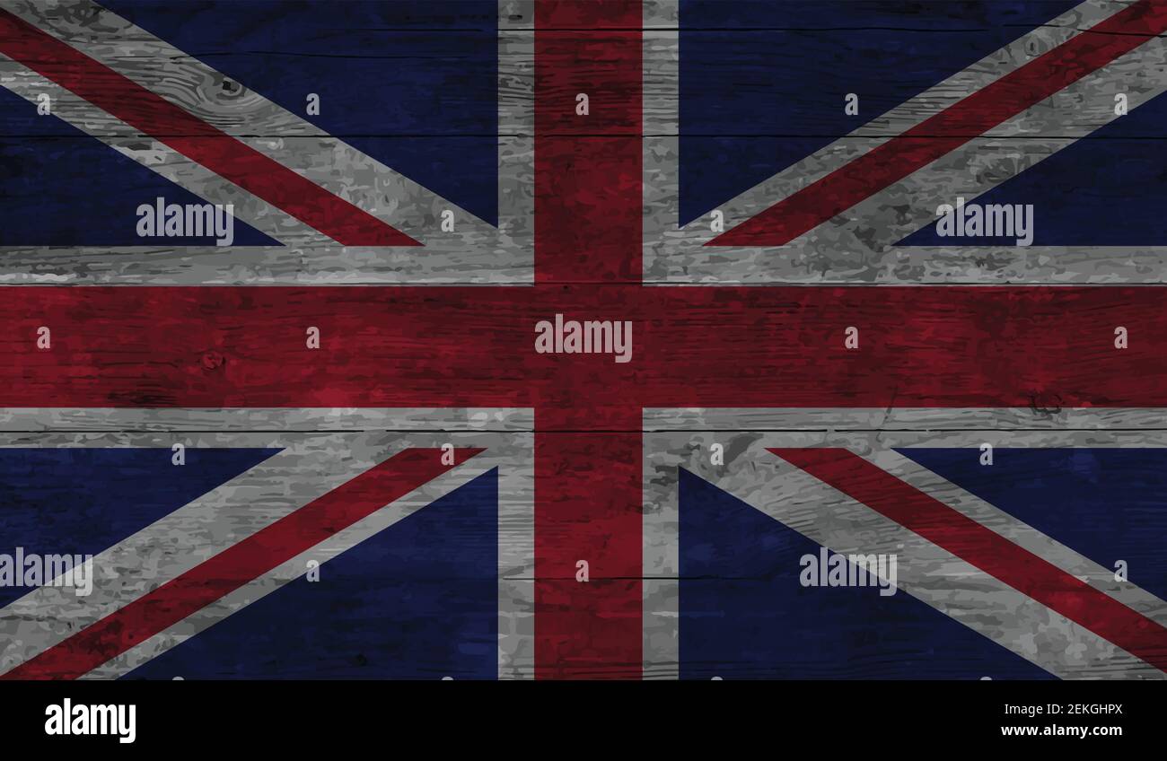 Vintage United Kingdom flag with grunge texture, scratches and brush ...