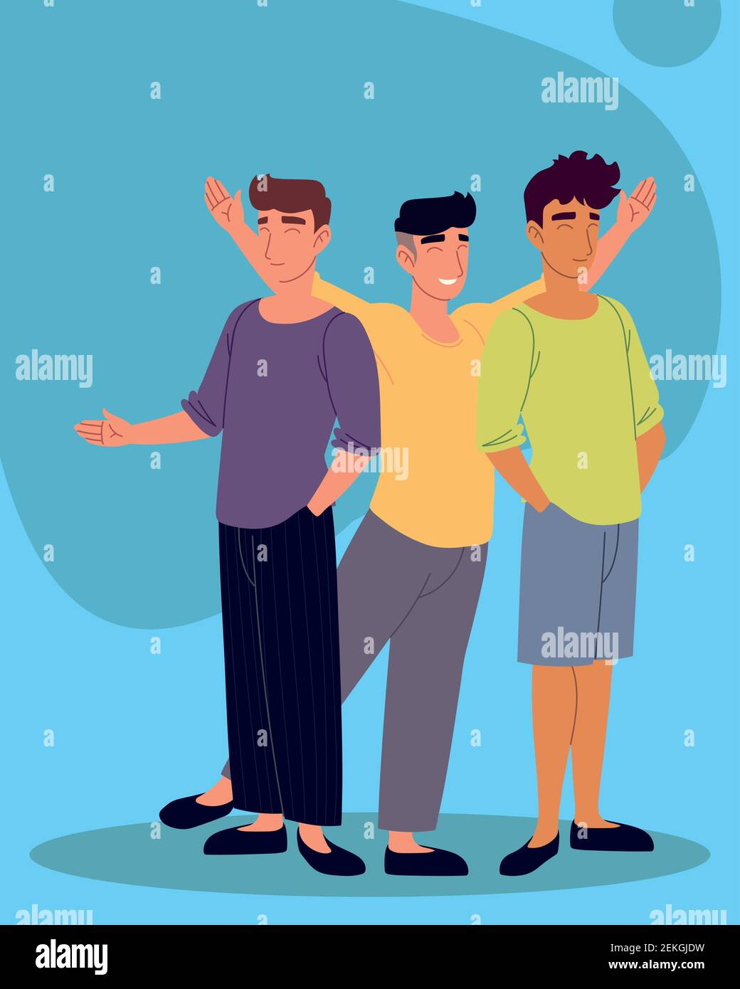 friends men standing together happy Stock Vector Image & Art - Alamy