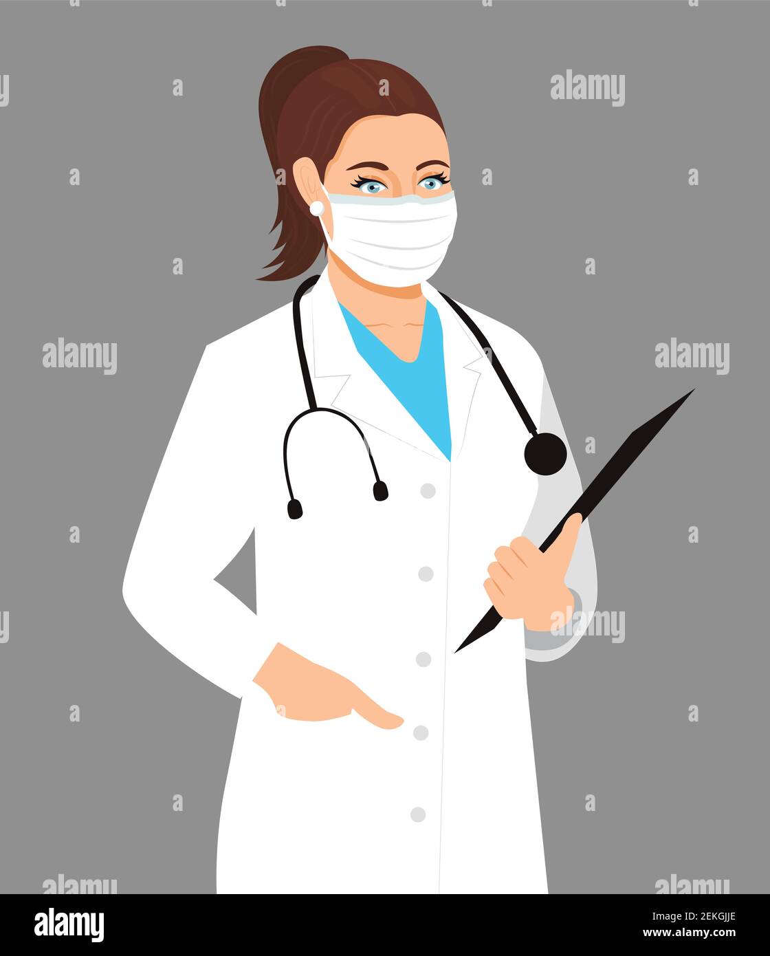 Woman doctor uniform mask Stock Vector Images - Alamy