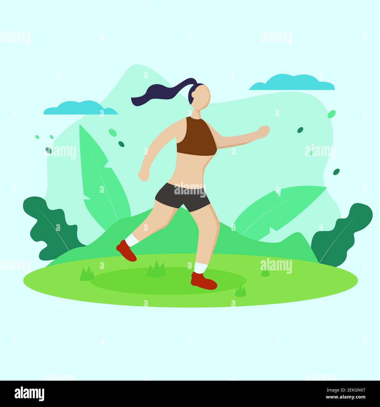 Beautiful woman running Stock Vector Images - Alamy