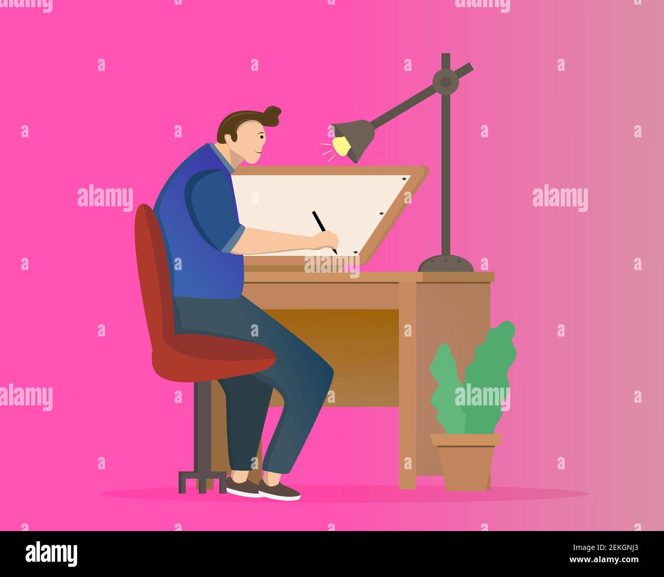 Illustration vector design of man is drawing Stock Vector Image & Art ...