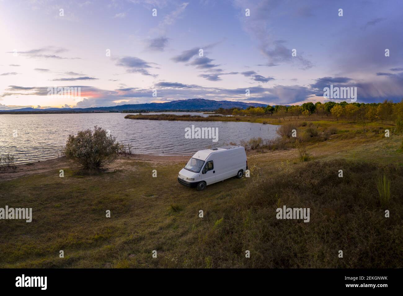 Camper van aerial lake landscape hi-res stock photography and images ...