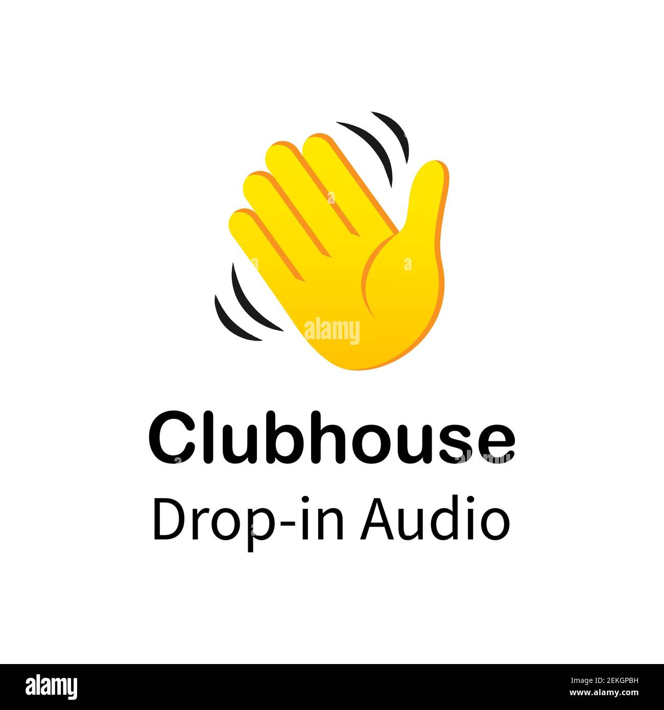 Hand icon for invite in Clubhouse social network. Clubhouse invite ...