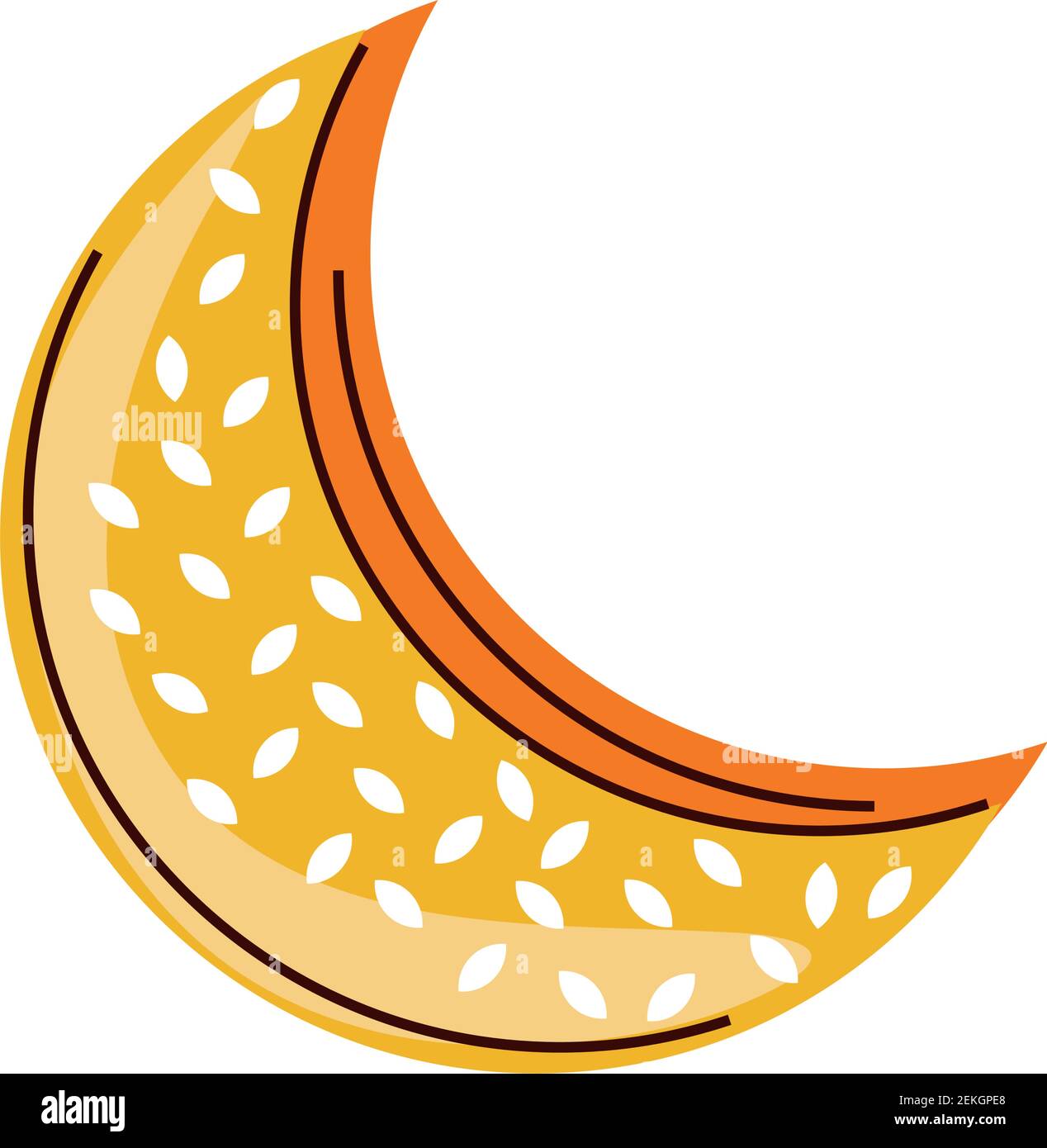 half moon sky night vector illustration cartoon isolated style Stock ...