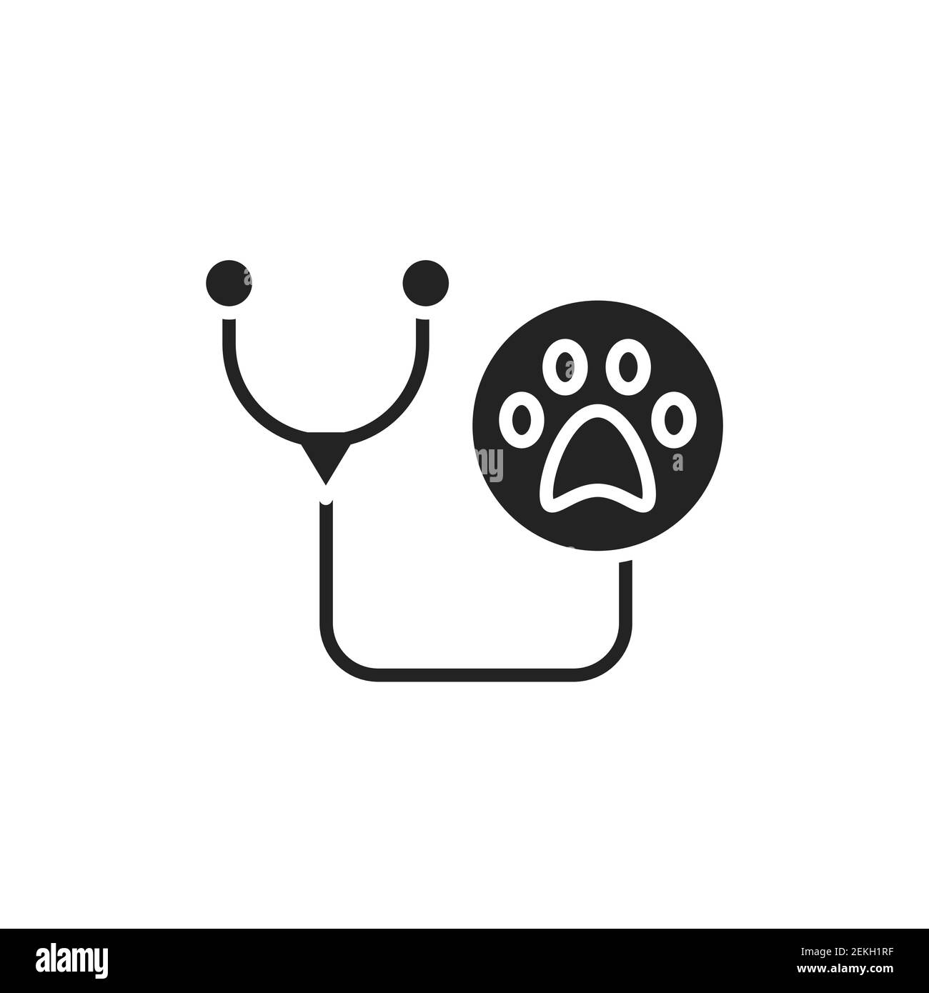 Animal checkup black glyph icon. Isolated vector element. Outline ...